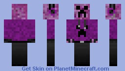 purple creeper in purple hoodie Minecraft Skin