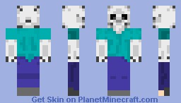 Skeletal Steve (Home-made) Minecraft Skin