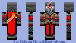 Fire Knight with Sword Minecraft Skin