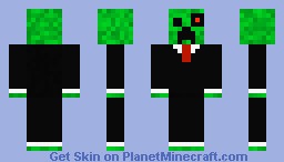 Cyborg Creeper in a Suit Minecraft Skin