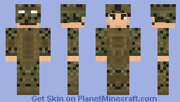 USMC Woodland Marine Pattern Camouflage (MARPAT) Minecraft Skin
