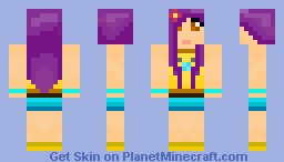 Purple Hair and Diamonds (Tube Top) Minecraft Skin