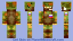Skin Battle With Creeper_2019 Russian Infantry Minecraft Skin