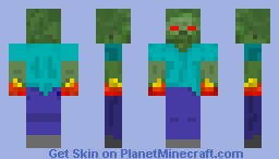 Fire Fisted Zombie Minecraft Skin