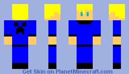Cool dude with creeper face on back Minecraft Skin