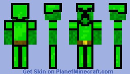 CREEPER IN GREEN ARMOR Minecraft Skin