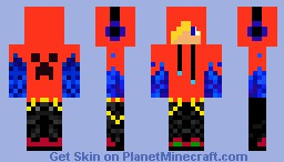 man with blue fire Minecraft Skin