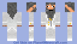 Old Man Gamer in a White Suit Minecraft Skin