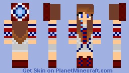 Patriotic beret girl xD Minecraft Skin