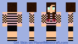 Cute Girl in Dress With Braids Minecraft Skin
