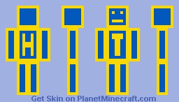 Blue And Yellow Robot Minecraft Skin