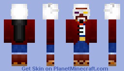 Wearing Luffy's Coat and Cape and 3d Glasses Minecraft Skin