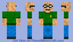 Bald Guy With Glasses Minecraft Skin