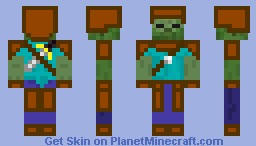 Armoured Zombie With Sword Minecraft Skin