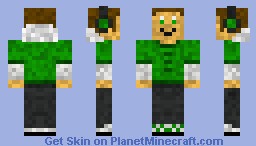 Headphone Guy with Hood (Green) Minecraft Skin