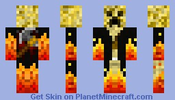 Fire Gold Creeper Minecraft Skin