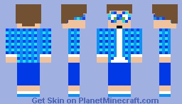 Blue Nerd Minecraft Skin