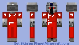 Robot With Red Armor Minecraft Skin