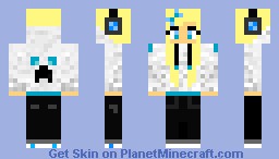 Cute girl with hoodie and head-phones Minecraft Skin