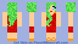 Girl in red dress Minecraft Skin