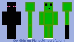 Half Enderman Half Slime Ender-slime Minecraft Skin
