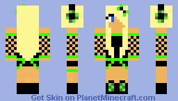 Green and Black Girl Minecraft Skin