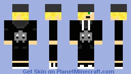 Cool Guy with Converse, Black Hoodie with skully Minecraft Skin