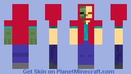 Zombie/Human Teen w/ Red Hoodie! Minecraft Skin