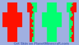 Red and Green corrupted Minecraft Skin