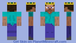 steve with crown Minecraft Skin