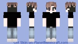 Skin remera negra Minecraft Skin