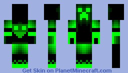 Neon Green Glowing Creeper Minecraft Skin