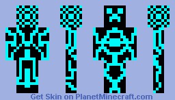Cyan Creeper Minecraft Skin