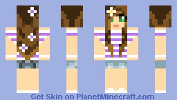 Cute girl /w purple shirt Minecraft Skin