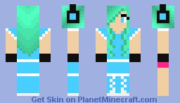 light blue hair girl Minecraft Skin