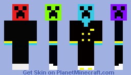 Business creeper with multi colored heads Minecraft Skin