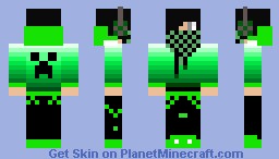 Green Creeper Hoodie Minecraft Skin