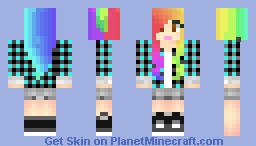rainbow girl Minecraft Skin