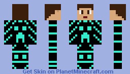 Blue Creeper Tron Minecraft Skin