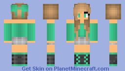 Cute Green Girl Minecraft Skin