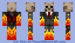 Skeleton of Fire HD Minecraft Skin