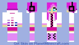 Pink DJ Girl Minecraft Skin