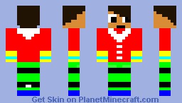 Valet Man with fluro pants Minecraft Skin
