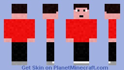 a man ina red shirt Minecraft Skin