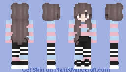 Cute Blue and Pink Girl Minecraft Skin