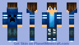 Brunette Guy w/ blue hoodie Minecraft Skin