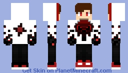 White and Red Skull Boy Minecraft Skin