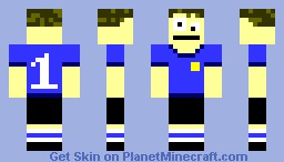 Blue Soccer Player Minecraft Skin
