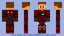 Spartan with no helmet-Red Minecraft Skin