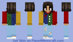 Brown Girl w/ Patchwork Jacket Minecraft Skin